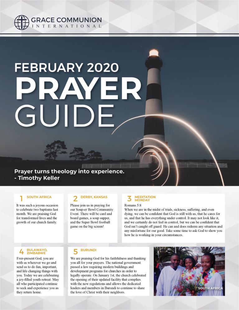February Prayer Guide | Grace Communion International Resources