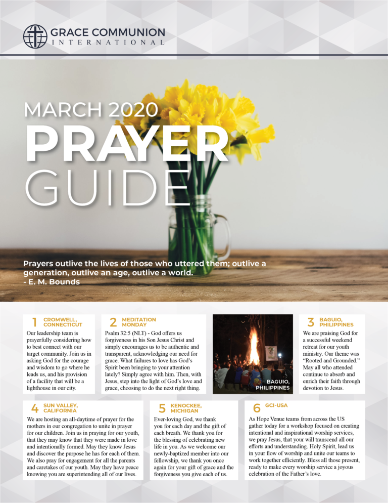 March 2020 Prayer Guide | Grace Communion International Resources